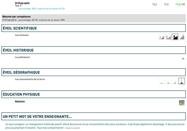 bulletin scolaire